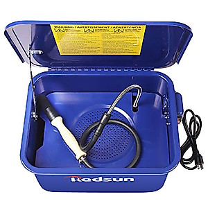 Parts Washer 3.5 Gallon Capacity Tank Cabinet Portable Automotive Parts Cleaner for Wheel Bearings, Gears, and carburetors (Blue)…