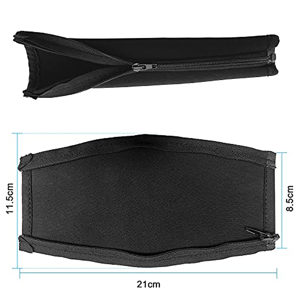 PChero Replacement Headphone Headband Cushion Pad Cover with Zipper, Head Band Protector Compatible with ATH M50, M40X, M40, G PRO X, HS50, HS60, HS70 Over Ear Headset (Black)