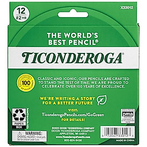 Ticonderoga My First Short Triangular Wood-Cased Pencils, 2 HB Soft, With Erasers, Yellow, 12 Count