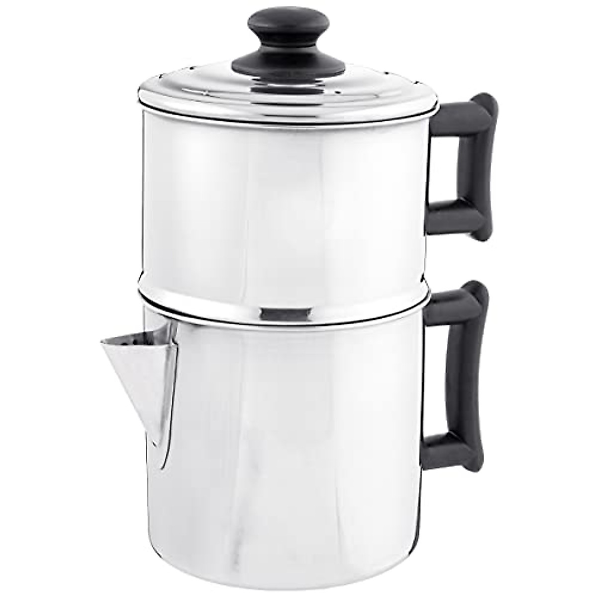 Lindy's Stainless Steel Drip Coffee Maker With Protective Plastic Handles
