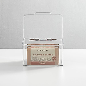 mDesign Plastic Kitchen Pantry and Fridge Storage Organizer Box Containers with Hinged Lid for Shelves or Cabinets, Holds Food, Snacks, Canned Drinks, Seasoning, Condiments, or Utensils, 8 Pack, Clear