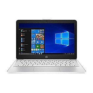HP 2021 Stream 11.6" HD Laptop Computer, Intel Celeron N4000 Processor, 4GB RAM, 64GB eMMC , 1-Year Office 365, Webcam, Intel UHD Graphics 600, Bluetooth, Windows 10 S, White, 32GB SnowBell USB Card