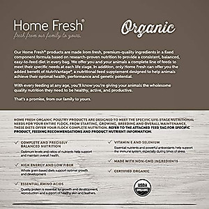 HOME FRESH Chicken Feed - Complete Nutrition for Poultry, High Energy and Protein, Organic Layer Pellet Chicken Food - 40 lb Bag