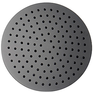 ALFI brand RAIN12R-BM Stainless Steel 12" Round Ultra-Thin Rain Shower Head, 12"L x 12"W x 0.13"H, Black Matte