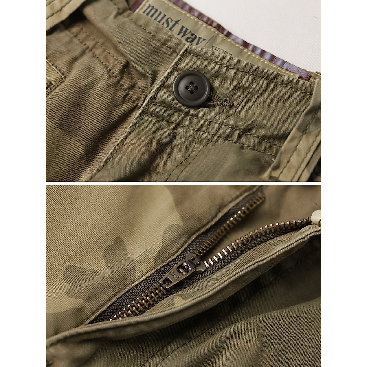 AKARMY Men's Camo Cargo Shorts Outdoor Multi-Pocket Cotton Casual Shorts with No Belt 8062 C34 Retro Camo Thin 40