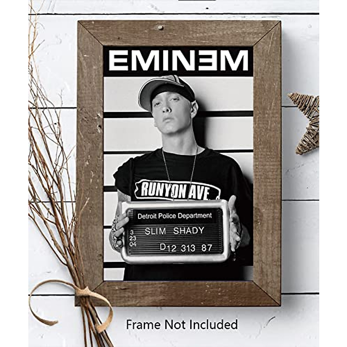 FatCat Wall Graphics Eminem (Mugshot) Poster Frameless Gift 12 x 18 inch(30cm x 46cm)-S-193…