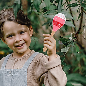 ERINGOGO Maracas 2 PCS Maracas Hand Painted, 8 Wooden Sand Hammer Rumba Shakers for Kids, Latin Hand Percussion Instrument, Noisemaker Party Favors Supplies