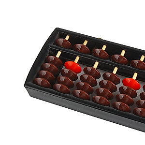 Larcele Bead Arithmetic Counting Abacus with Reset Button School Supplies for Children,13 Column SP-02 (Black 2)