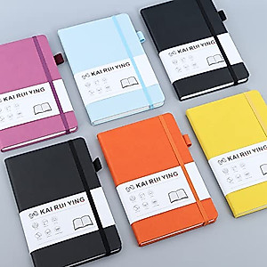 KaiRuiYing 3 Pack Journal Notebook with Pen Holder, A5 Notebooks for Work/Writing, College Ruled Notebook for School, Thick Journal for Men/Women, Note Book/Pads for Note Taking, Lined Notebook