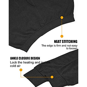 Jecery 4 Pcs Lightweight Men's Thermal Underwear Pants Warm Long Johns Leggings Base Layers Bottoms Winter (Black Gray,Large)