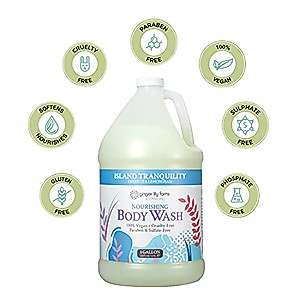 Ginger Lily Farms Botanicals Nourishing Body Wash, Island Tranquility, 100% Vegan & Cruelty-Free, Green Tea & Lemongrass Scent, 1 Gallon Refill (128 fl. oz.)