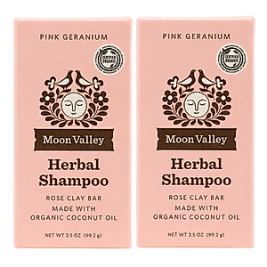 Moon Valley Organics HERBAL SHAMPOO BAR - PINK GERANIUM (2PACK)