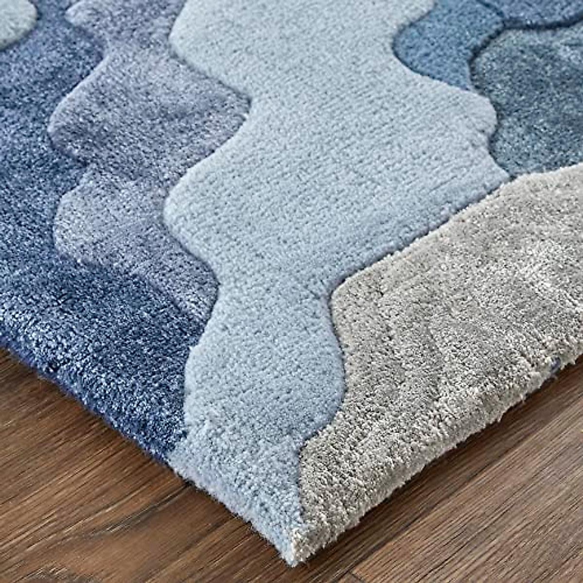 Feizy Serrano Modern Viscose Rug, Blue/Gray, 8' x 10' Area Rug