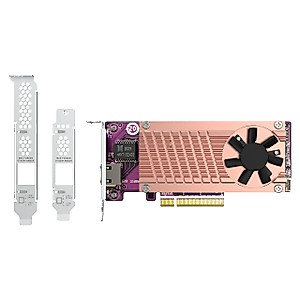 QNAP QM2-2P10G1TB 2 x PCIe Gen3 NVMe SSD & 1 x 10GbE (10G/5G/2.5G/1G/100M) Port Expansion Card to Enhance Performance