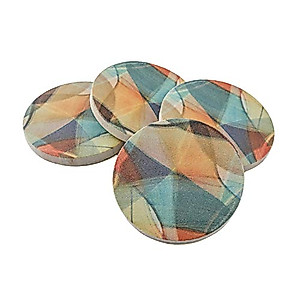 Thirstystone Drink Coasters, All Natural Stone with Non-Slip Cork Backing, Drink Absorbent & Protects Table, Home Accessories, Aura II (Set of 4),TSYZ3