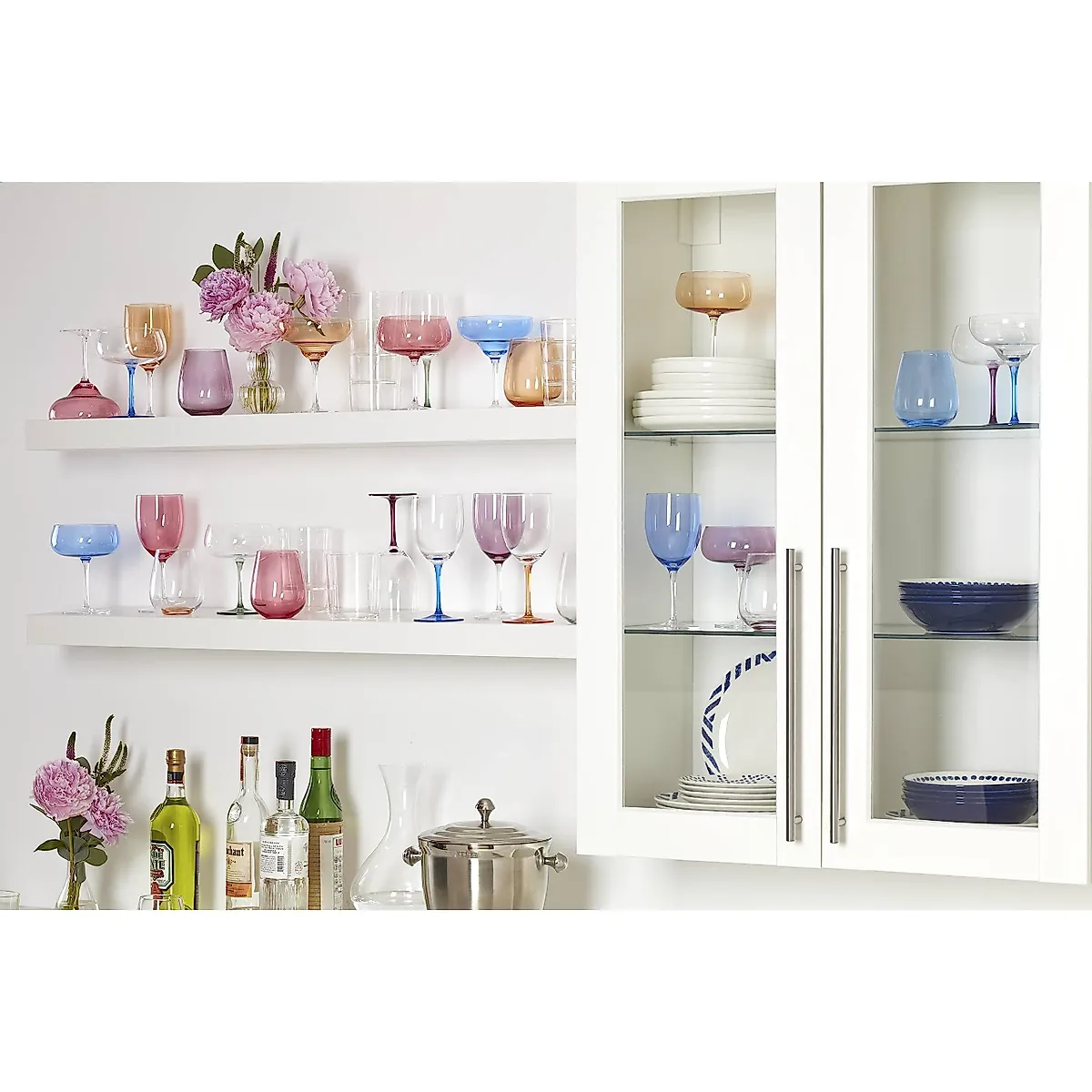 Oneida Bottoms Up Wine Glasses, Set of 4, 4 Count, Multi