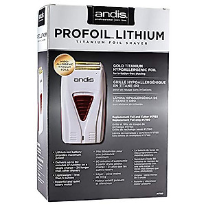 Andis Cordless Mens Long Lasting Lithium Battery Titanium Foil Shaver with Beauwis Blade cleaning Brush