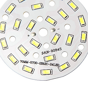 Bettomshin LED Chip Bulb, 300mA 12W Super Bright High Power 36-42V 6500K 5730 Aluminum LED Bulb 70mm Dia for Floodlight Lamp