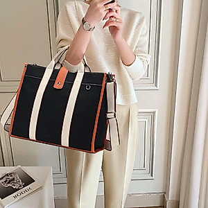 Laptop Bag for Women 15.6 Inch Lightweight Canvas Tote Bags Teacher Work Bag for School Travel