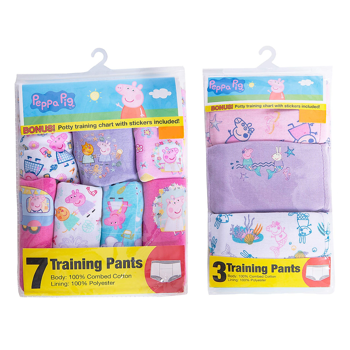 Peppa Pig Unisex Baby Toddler Potty Starter Kit includes Stickers and Tracking Chart Sizes 18M, 2T, 3T and 4T, 10-Pack Training Pant