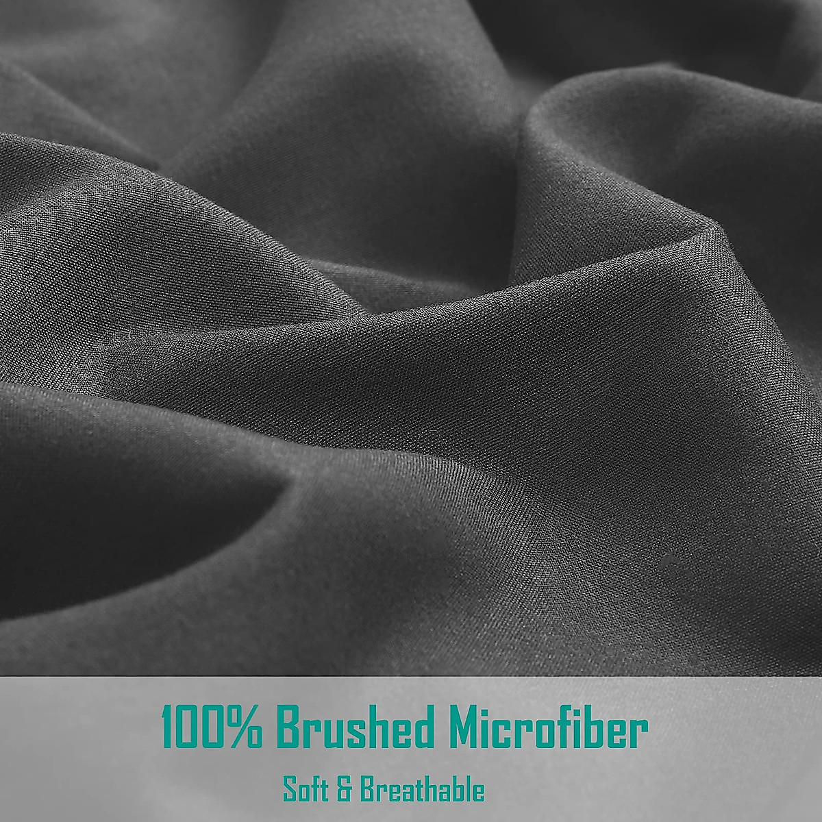 TEKAMON All Season 2 Piece Duvet Cover Set, Super Soft Breathable 100% Brushed Microfiber Premium Bedding Set -1 Comforter Cover with Zipper Closure+1 Pillow Sham (Twin, Dark Grey)