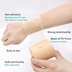 Dimora Black Athletic Tapel and Pre-wrap Tape - No Sticky Residue, Easy Tear Athletic Tapes & Wraps, Gymnastics Tape for Athletes, Customizable Support and Skin-Friendly Comfort