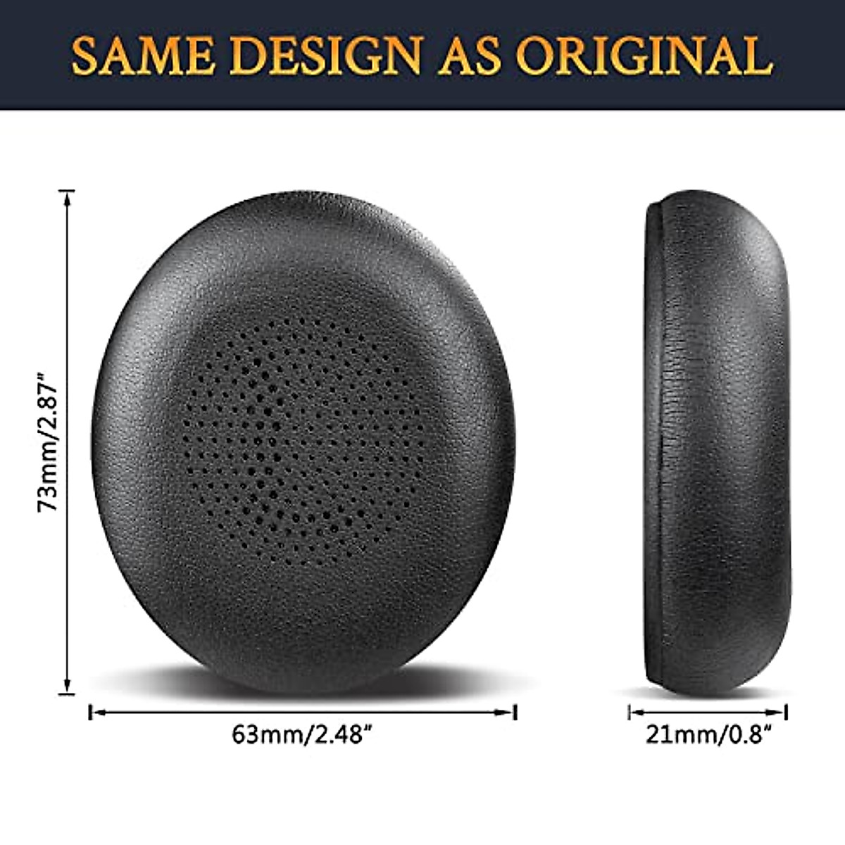 SOULWIT Earpads Replacement for Jabra Evolve2 65 (65MS 65UC USB)/Evolve2 40 (40UC 40MS USB)/Elite 45h On-Ear Wireless Headset, Ear Pads Cushions with Softer Protein Leather