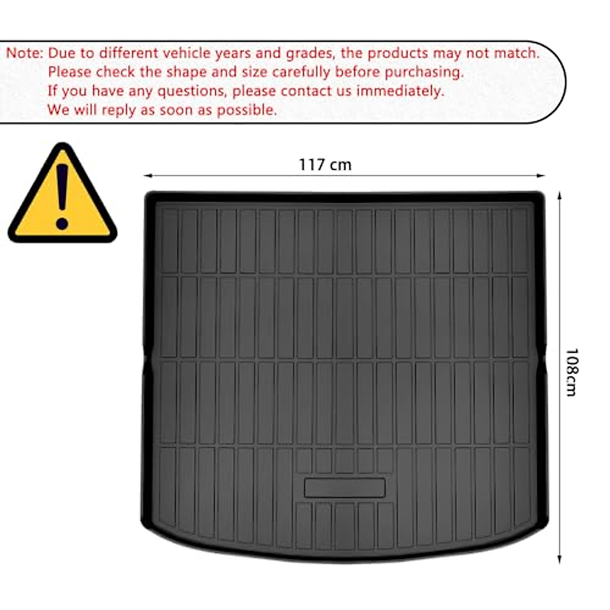 Edge Cargo Liners - All-Weather Tech Rear Trunk Tray Cargo Mats Protector Compatible with 2015-2023 Ford Edge with 5 Seats,Not for Titanium Model,3D Waterproof Durable Odorless TPO Accessories