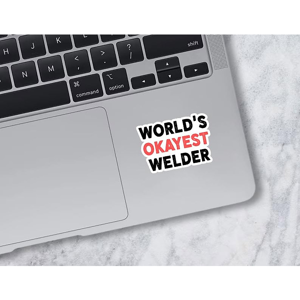 Miraki World's Okayest Welder Sticker, Metal Worker Sticker, Welding Sticker, Fabrication Sticker, Water Assitant Die-Cut Vinyl Dad Decals for Laptop, Phone, Water Bottles, Kindle Sticker