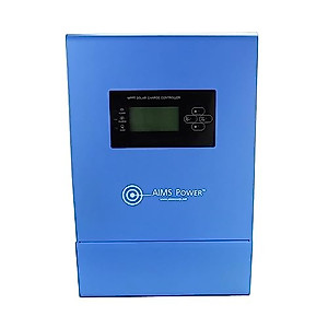 AIMS Power SCC80AMPPT 80 Amp MPPT Solar Charge Controller; Charges 12, 24, 36 and 48 Volt Solar Systems; 4 Stage Charging; Battery Type Selector; Stackable; Over Temp Protection
