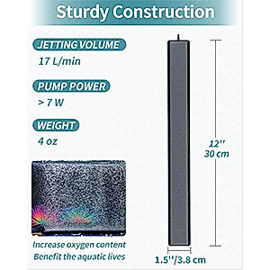 Pawfly 12 Inch Air Stone Grey Mineral Bubble Stone Bar Diffuser Bubbler Airstones for Aquarium, Fish Tank, and Pump