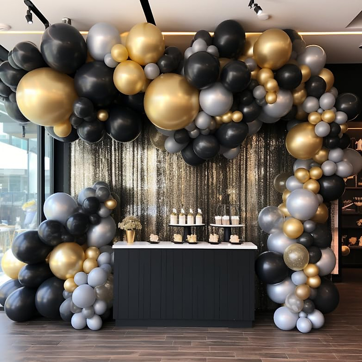 RUBFAC 120pcs Black Balloons 12 Inches Latex Balloons, Matte Black Balloons for Birthday Baby Shower Graduation Anniversary Wedding Party Supplies Garland Arch Decoration