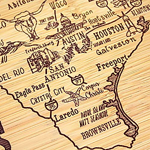 Totally Bamboo A Slice of Life Texas State Serving and Cutting Board, 11" x 8.75"