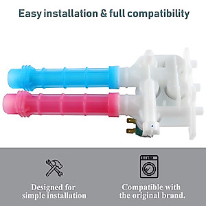 OEM 134637810 Washer Water Inlet Valve by Beaquicy (5 YEAR WARRANTY) - Replacement for Ken-more Crosley Washing Machine -Replaces 134637800, 7134637800, 7134637810, 1482877, AP4368791