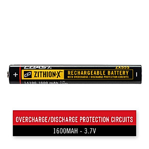 Coast ZX555 ZITHION-X Li-Ion Rechargeable Battery for The G24, G25, G26, G32, and G34 LED Flashlights, Black