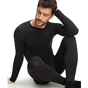 FALKE Men's Wool Tech. Long Tights Base Layer Bottom, Thermal Breathable Quick Dry, Black (Black 3000), S, 1 Pair