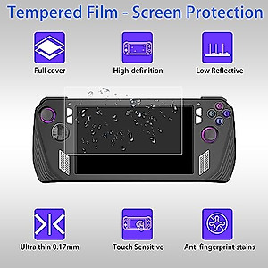 co2CREA Hard Case and Silicone Case Replacement for ASUS ROG Ally 7" 120Hz Gaming Handheld with 2-Pack Screen Protector