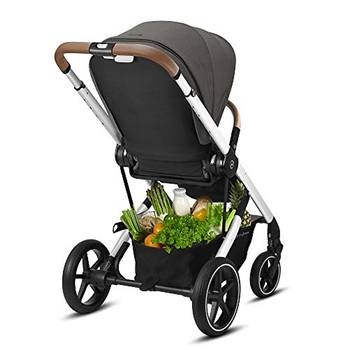 Cybex Balios S Lux Toddler and Baby Stroller with Reversible Seat, Unique One-Pull Harness, and Multiple Recline - Travel System Ready, with One Hand Fold, Soho Gray