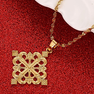 BR Gold Jewelry Ethiopian Big Cross Pendant Necklaces for Women Men Ethiopian Chain Eritrea