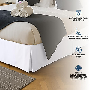 Utopia Bedding Queen Bed Skirt - Soft Quadruple Pleated Ruffle - Easy Fit with 16 Inch Tailored Drop - Hotel Quality, Shrinkage and Fade Resistant (Queen, White)