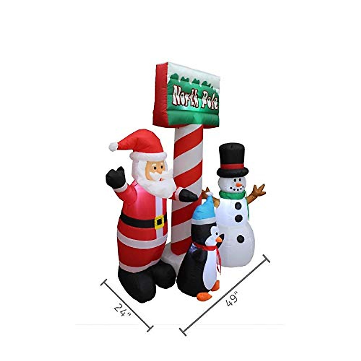 Impact Canopy Christmas Inflatable Decoration, Outdoor Holiday Lighted Snowman-Santa-Penguin, 5' Tall
