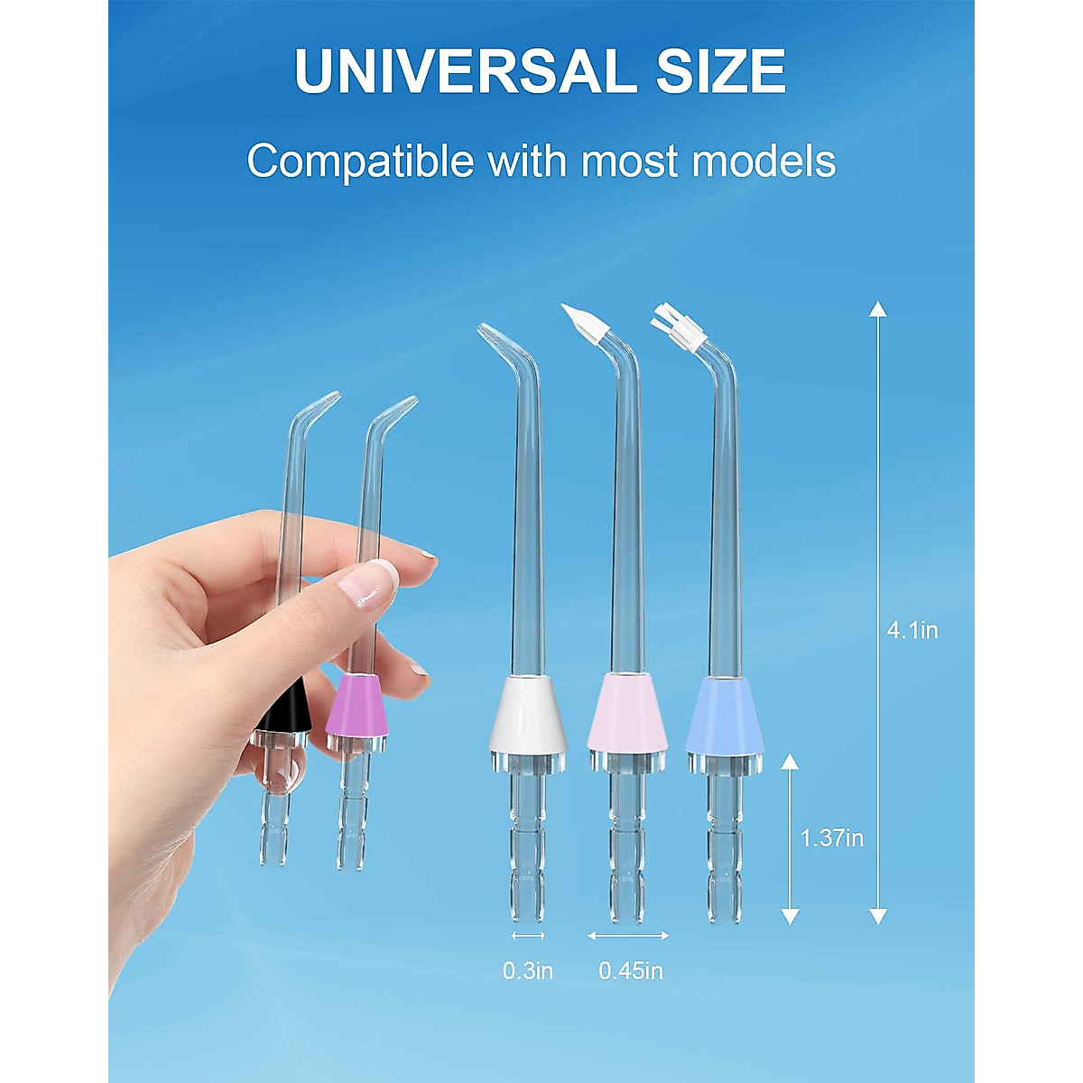 MySmile 10 PCS Replacement Jet Tips Oral Irrigator Nozzle Set Compatible with Waterpik Water Flosser, Includes Classic Tips Periodontal Pocket Tips and Plaque Seeker Tips