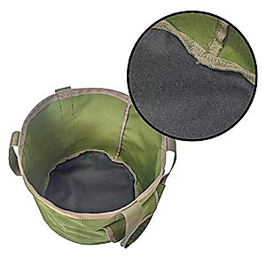 HANC Green Bucket Garden Tools Bag with 2 Pockets, Tote Garden Tools Bag in Water Proof Canvas, Storage Organizer for Men Or Women(Bag Only)