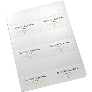 Decadent Flourish Printable Place Cards, Gold (Choose Color), Set of 60 (10 Sheets), Laser & Inkjet Printers - Wedding, Party, Dinner, and Special Events - Made in the USA