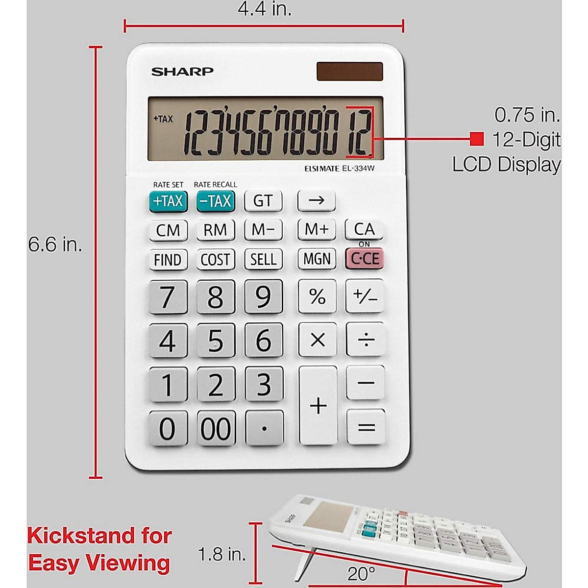Sharp EL-334WB Business Calculator, White 4.0