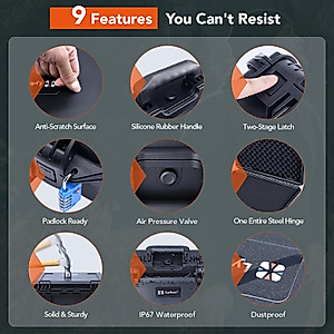 Lykus HC-4410 Waterproof Hard Case with Customizable Foam Insert, Interior Size 17.32x11.42x4.72 in, Suitable for Pistol, Laptop, Small Drone, Microphone, Action Camera, and More