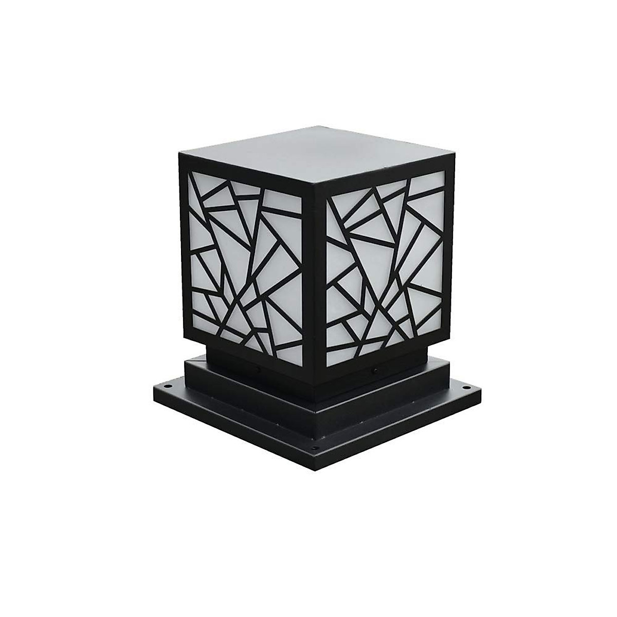 KAIKEA Black European Outdoor Post Light Pier Mount Fixture 7.8" E27 for IP65 Exterior House Porch Patio Deck Garage Yard Garden Driveway Home Lawn Walkway Chinese Floor Lamp Pillar Lantern