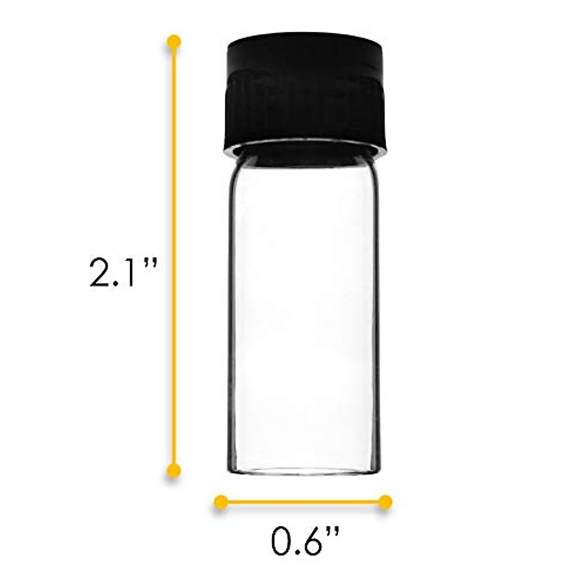 EISCO 12PK Test Tubes, 5ml - Bakelite Screw Cap - Borosilicate 3.3 Glass - 2.1" x 0.6" - Flat Bottom