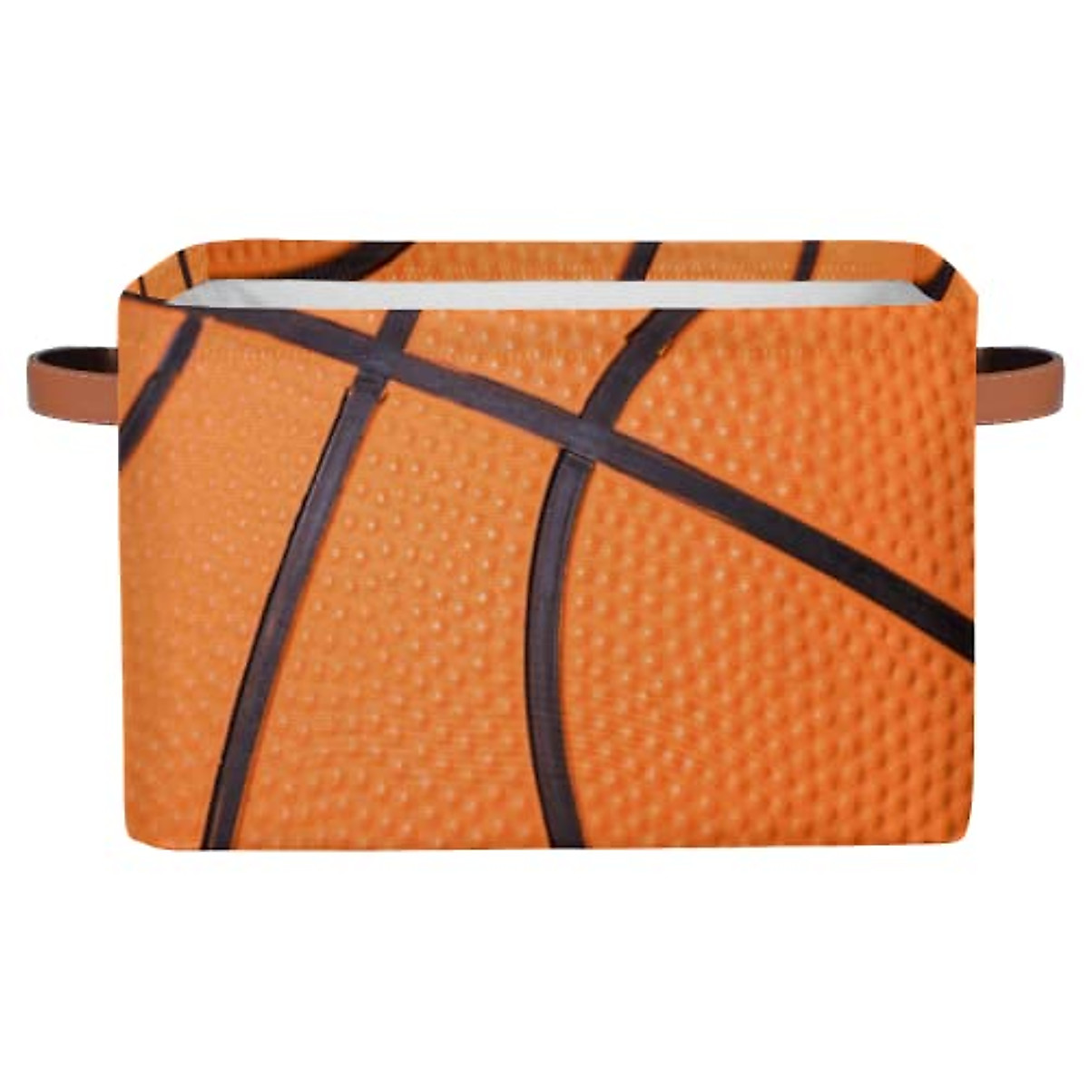 AUUXVA Basketball Texture Storage Bins Baskets Fabric Laundry Baskets, Sport Basketball Storage Cube Boxes Organizer Bag Bin for Toy Organizing Book Storage Shelves Nursery Closet