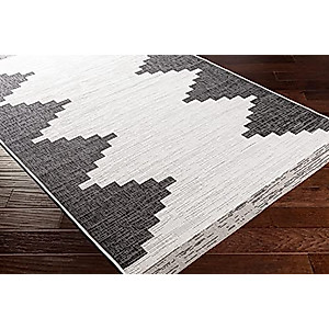 Mark&Day Outdoor Rugs, 8x10 Wolfheze Modern Indoor/Outdoor Black Area Rug, Black Beige Carpet for Patio, Porch, Deck, Bedroom, Living Room or Kitchen (7'10" x 10'2")